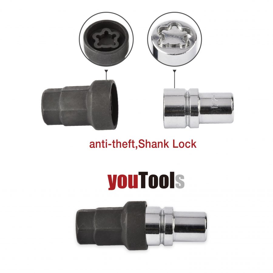 5x Anti Theft Wheel Nut 1/2″ 19mm Shank L38 Lock Key BA BF FG Falcon ...