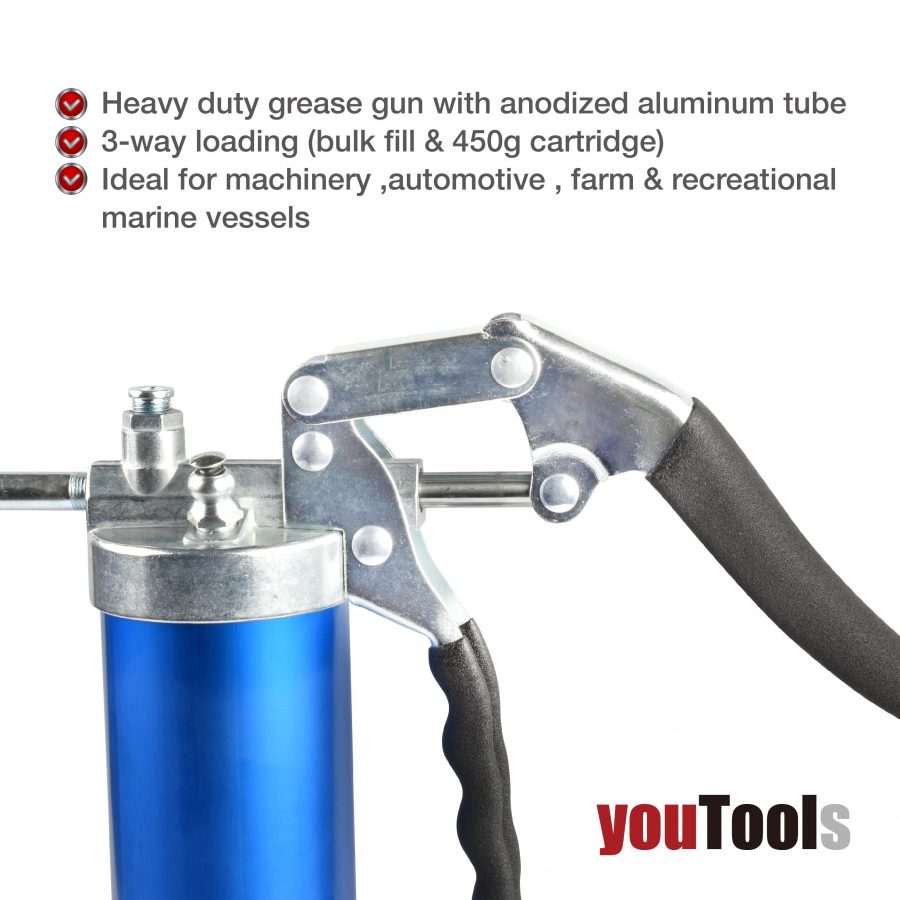 Grease Gun Trigger Type 500ml / 450g Anodized Aluminum Body | YouTools