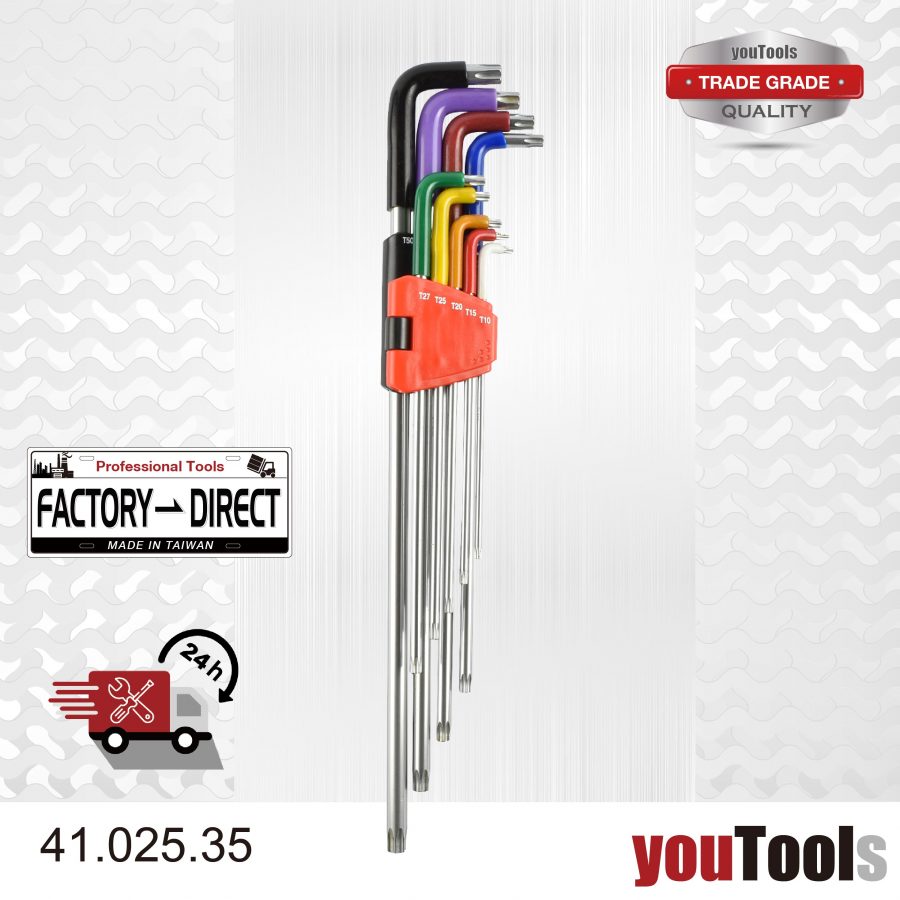 9 Piece Super Extra Long Tamper Star & Star Key Wrench Set S2 Steel ...