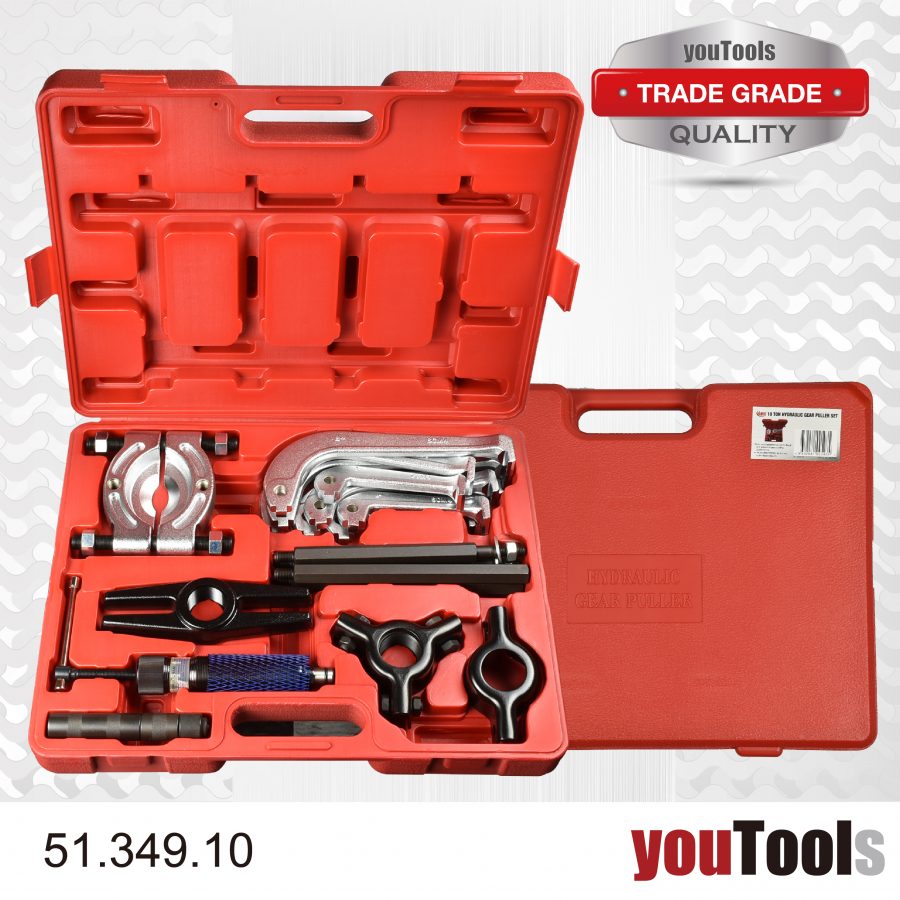 25PCE 10 Ton Hydraulic Gear Puller Set | YouTools