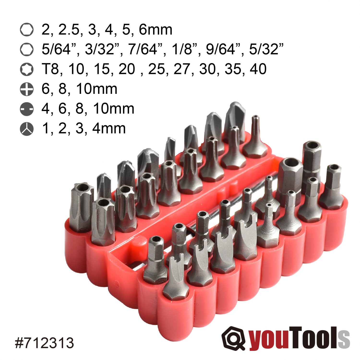 33PCE Security Driver Bit Set CRV 25 mm Long | YouTools