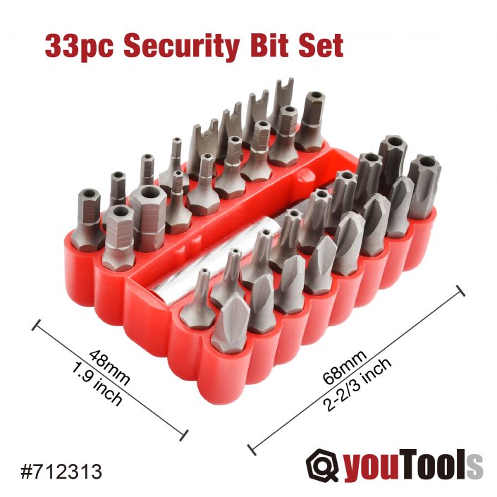33PCE Security Driver Bit Set CRV 25 mm Long | YouTools