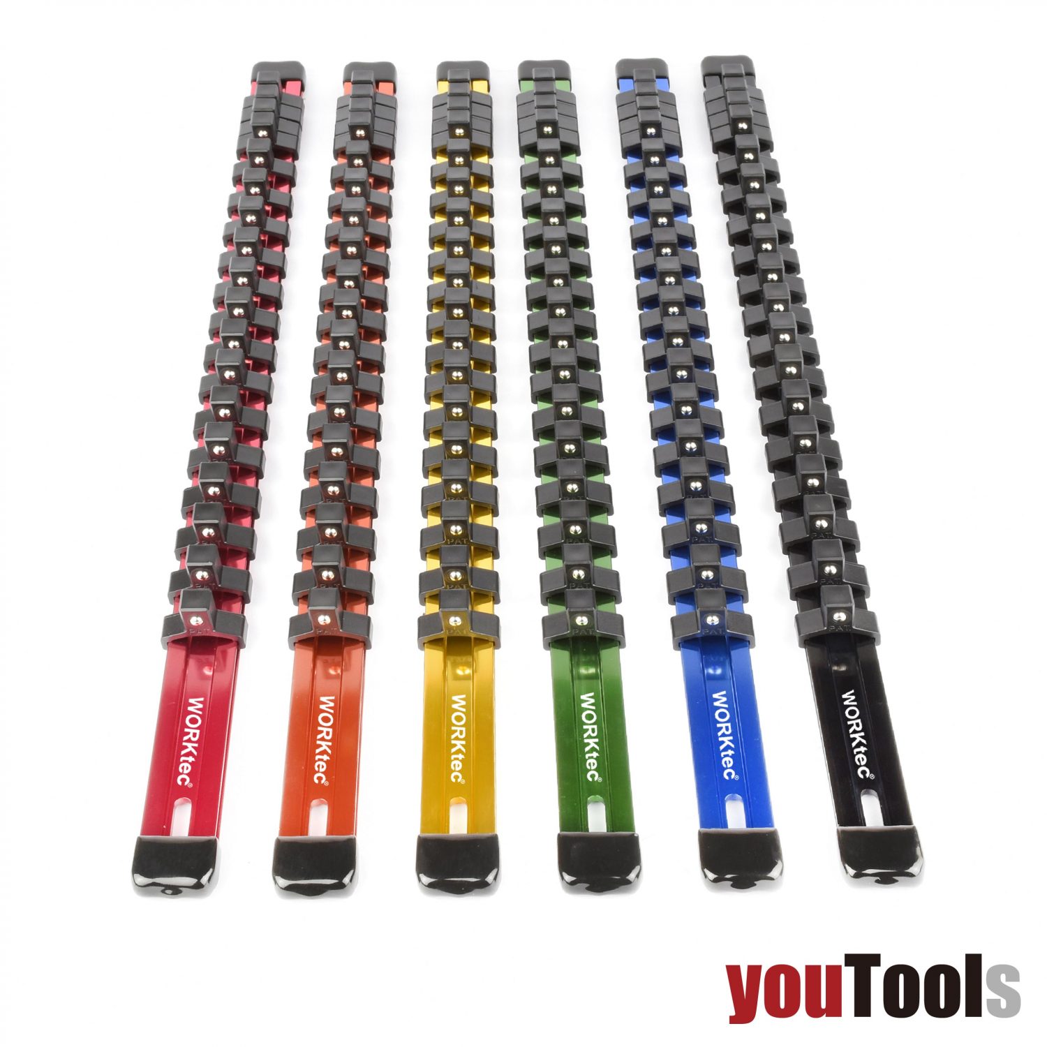 3PCE Orange Socket Rail Set with Extra Clips 3/8″*20pcs + 1/2″*10pcs ...