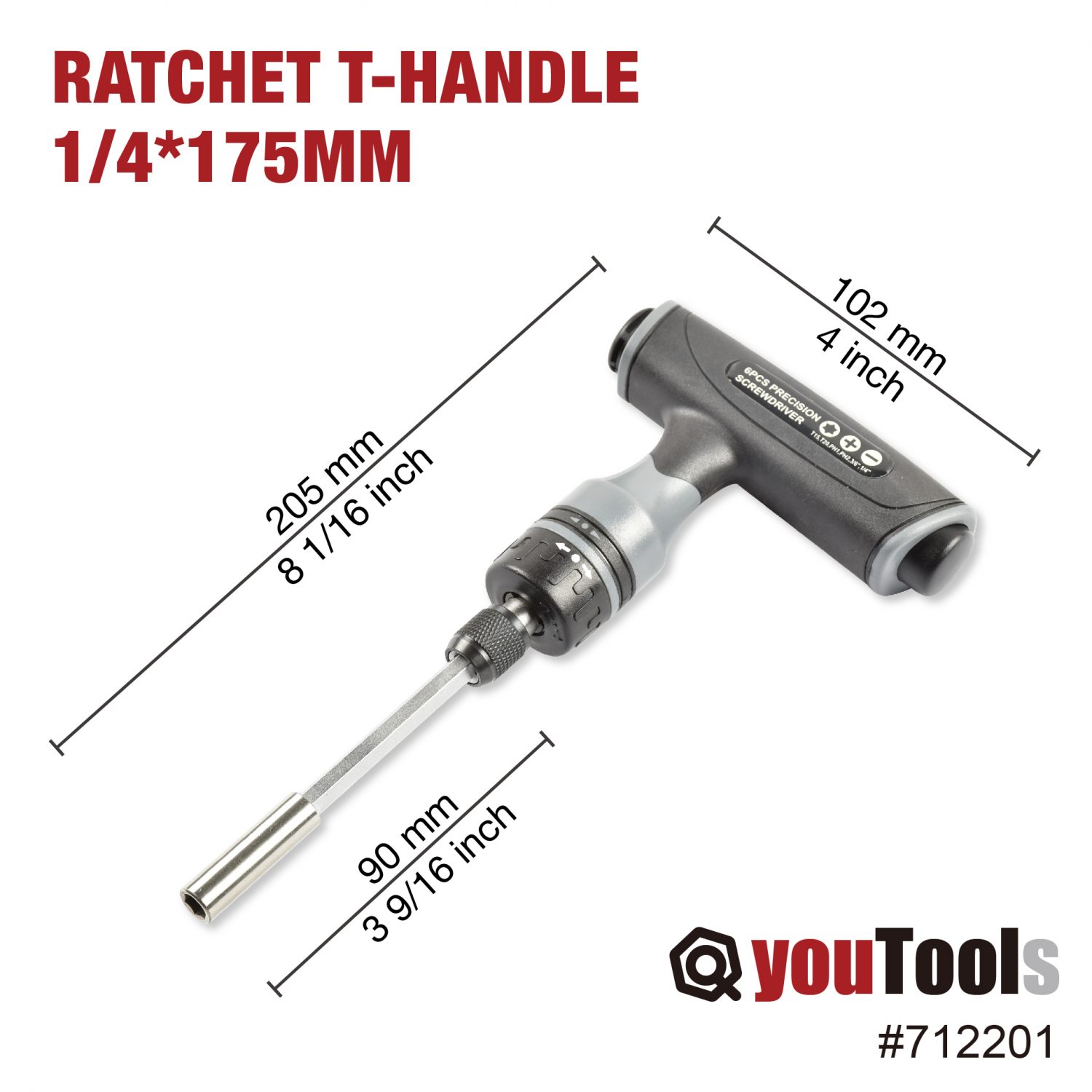 Reversible Ratcheting Screwdriver T-handle Quick-release Telescoping ...