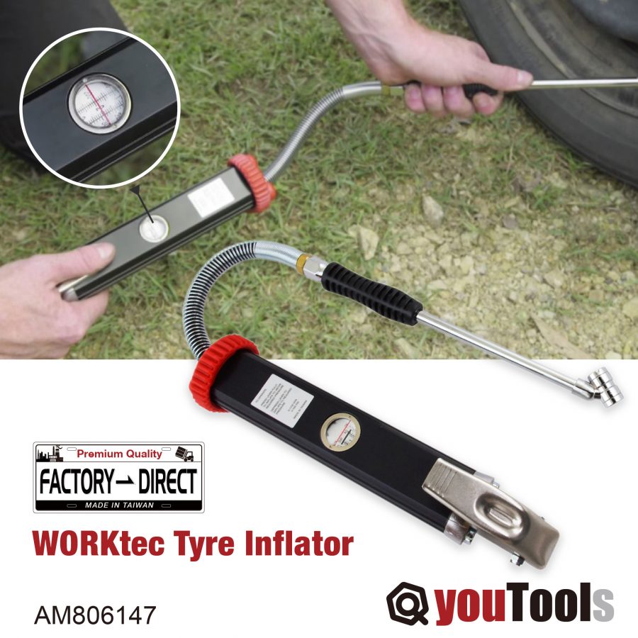 Heavy Duty 3-in-1 Air Tyre Inflator Deflator Gauge 0~160 PSI Dual Angle ...