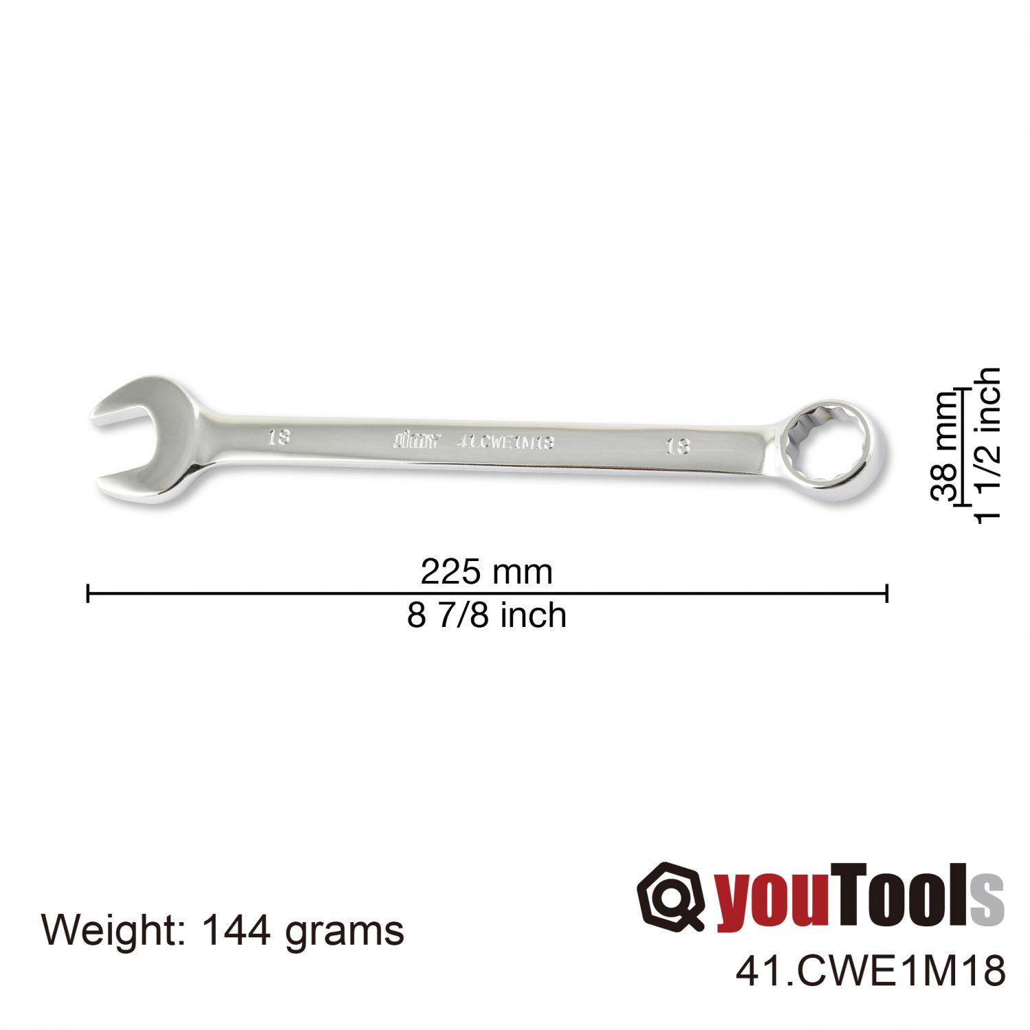 Combination Wrench 18 mm Extra Long Ring Open End Wrench | YouTools