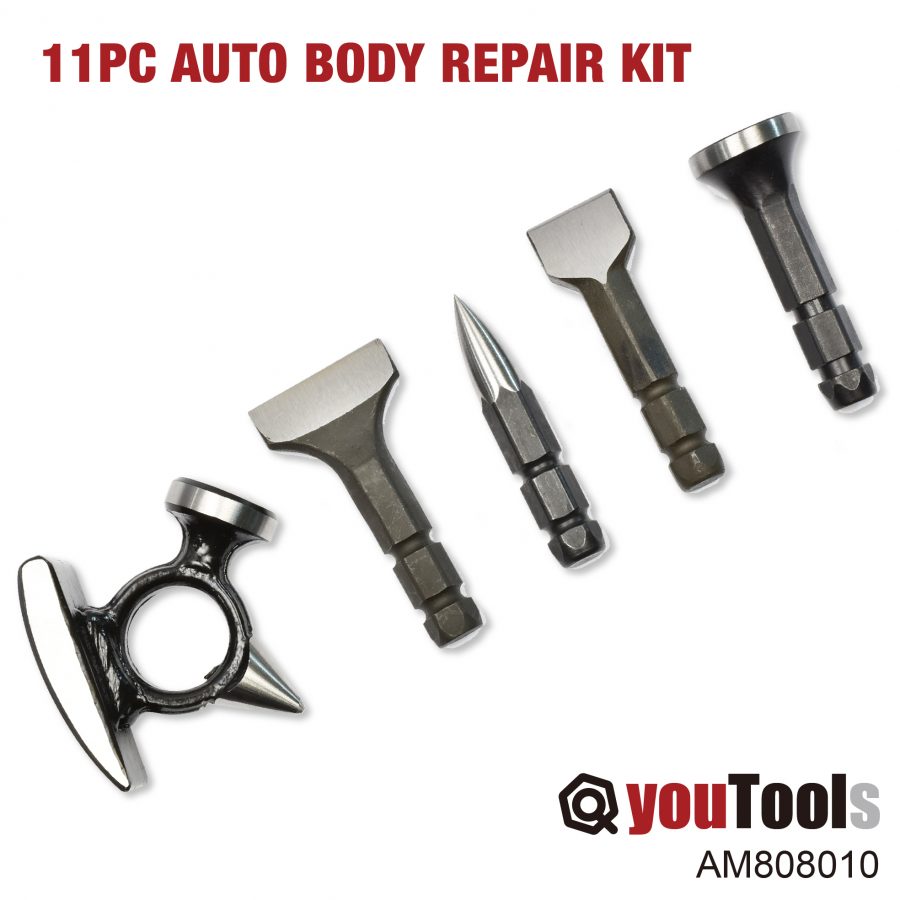 11PC Auto Body Repair Kit Interchangeable Hammer Dolly Heads | YouTools