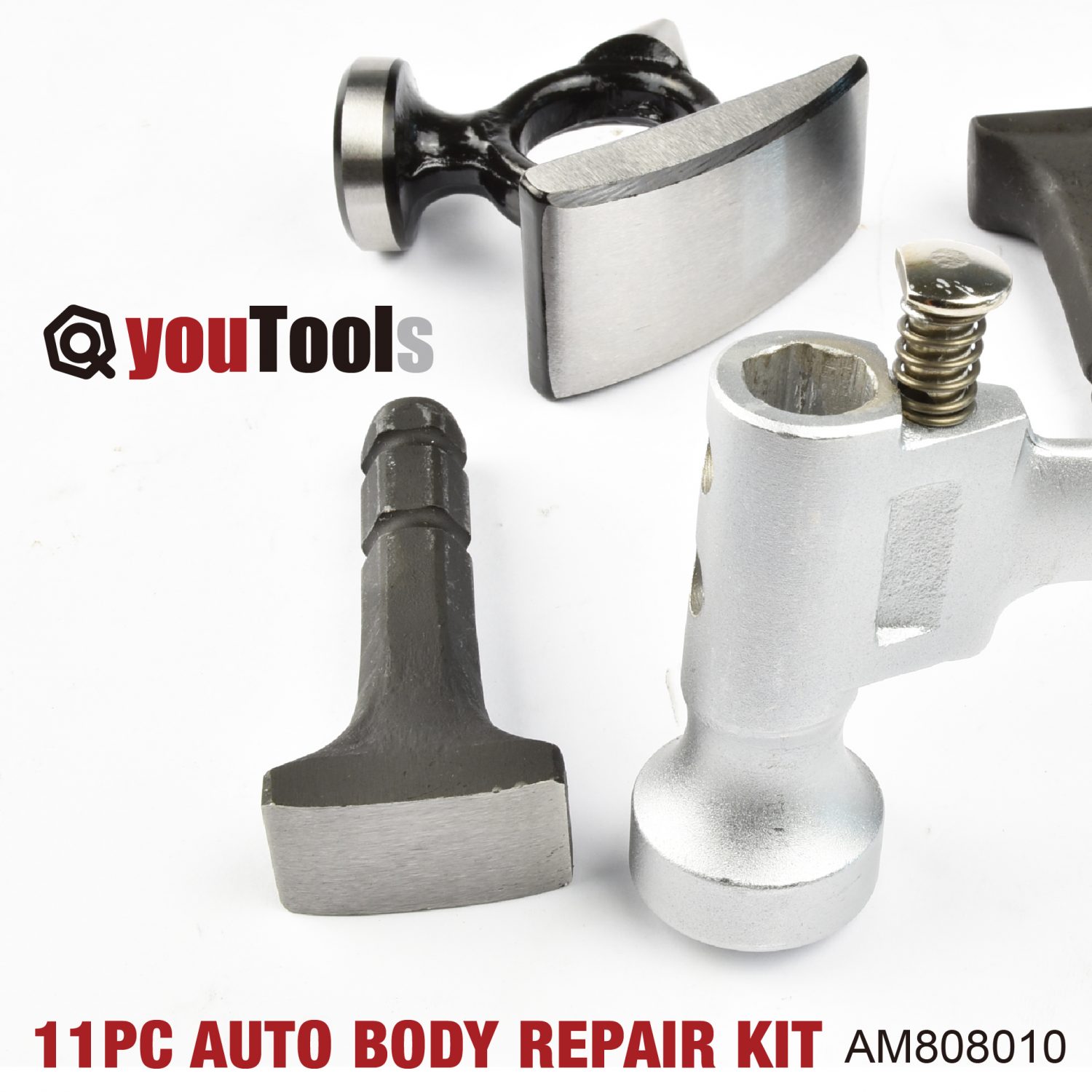 11PC Auto Body Repair Kit Interchangeable Hammer Dolly Heads | YouTools